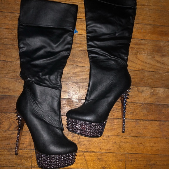 Shoes | Kush Kouture Spiked Platform Stiletto Boots | Poshmark